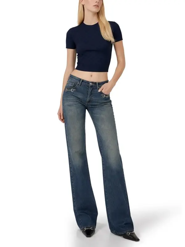 Gucci Viscose Jacquard Gg Top - Blue