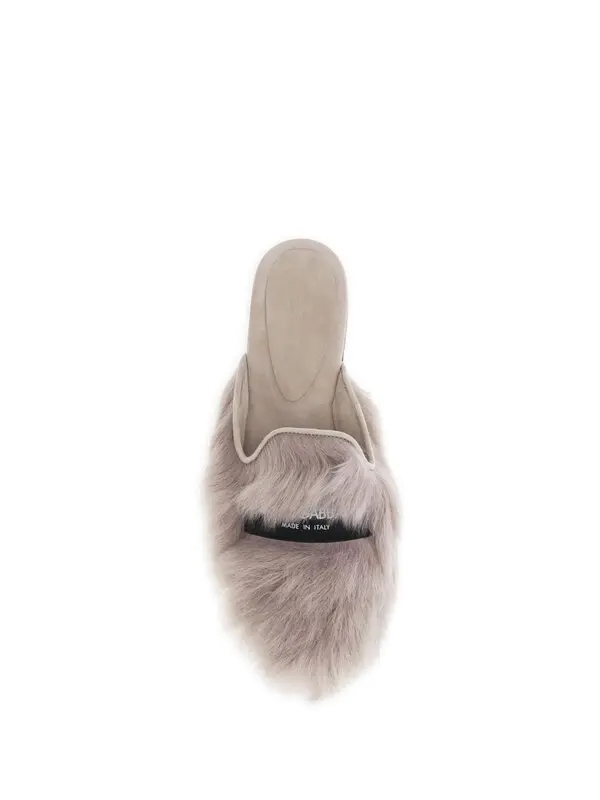 Dolce & Gabbana Sheepskin Mules - Gray