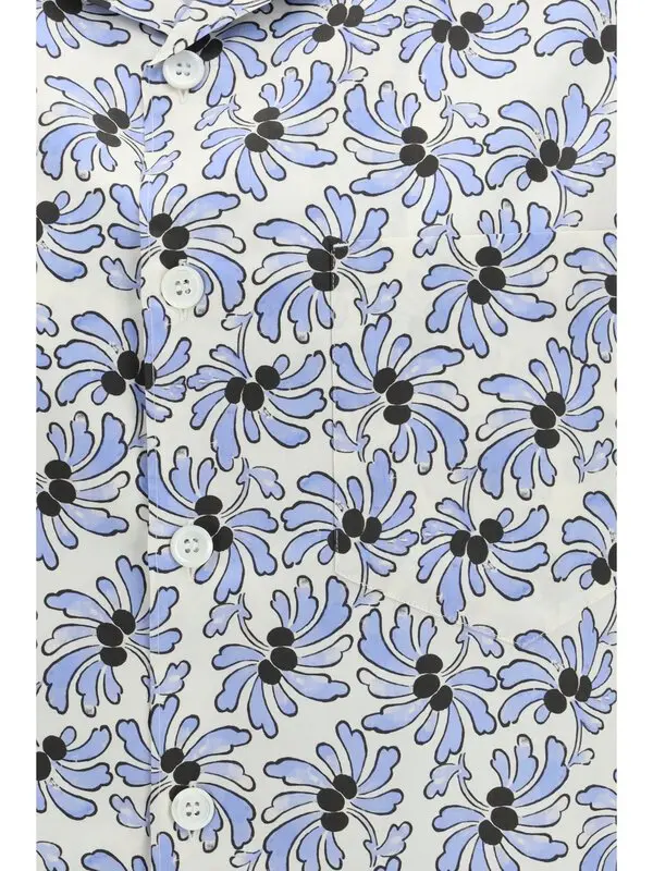 Prada Cotton Shirt With Floral Print - Multicolor