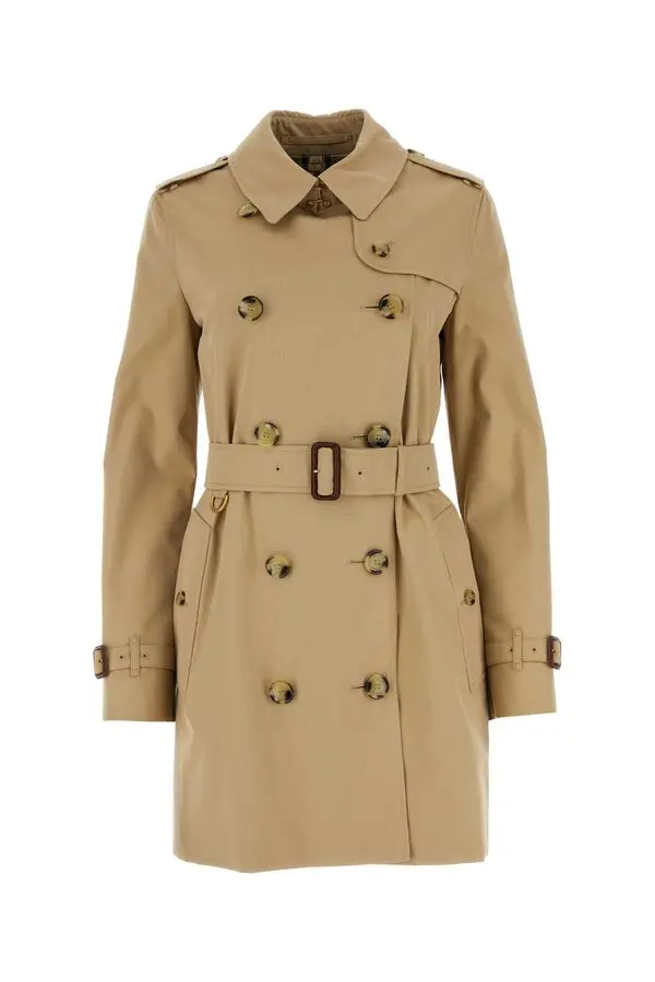 Burberry Gabardine Trench Coat - Brown