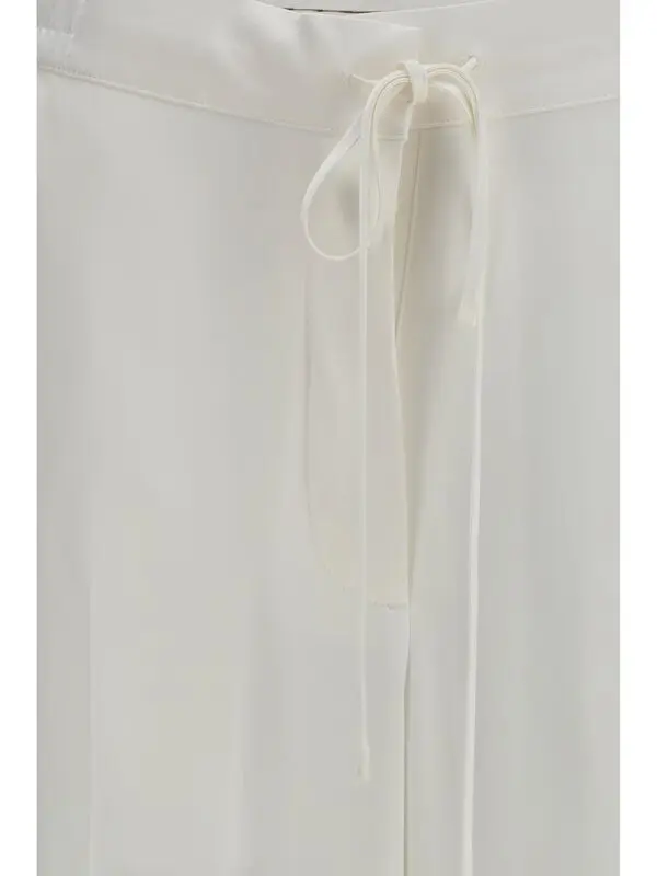 TOTEME Drawstring Satin Pants - White