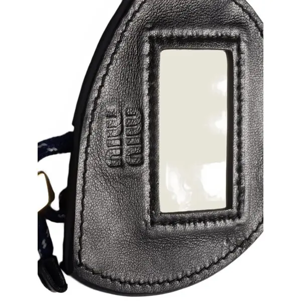 Miu Miu Leather Baseball Cap Keyring Charm - Brown