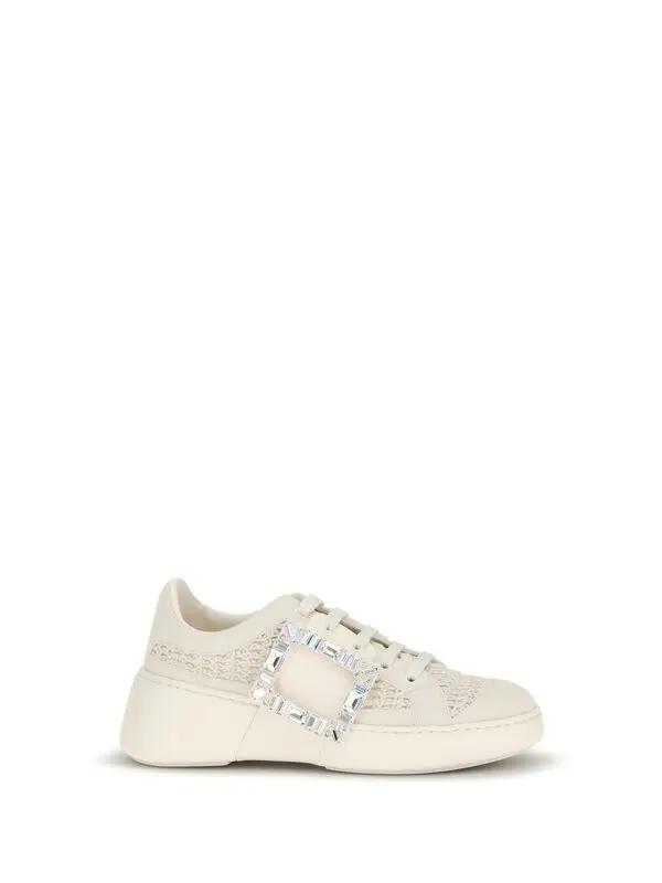 ROGER VIVIER Viv' Skate Leather Sneakers - White