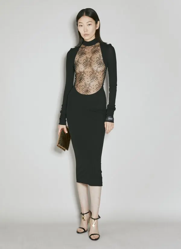 Dolce & Gabbana Chantilly Lace Insert Jersey Dress