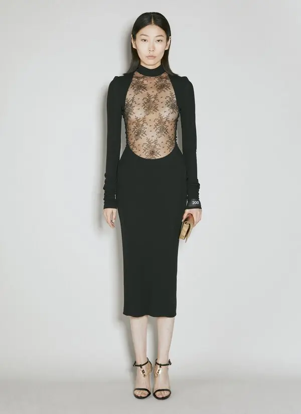 Dolce & Gabbana Chantilly Lace Insert Jersey Dress