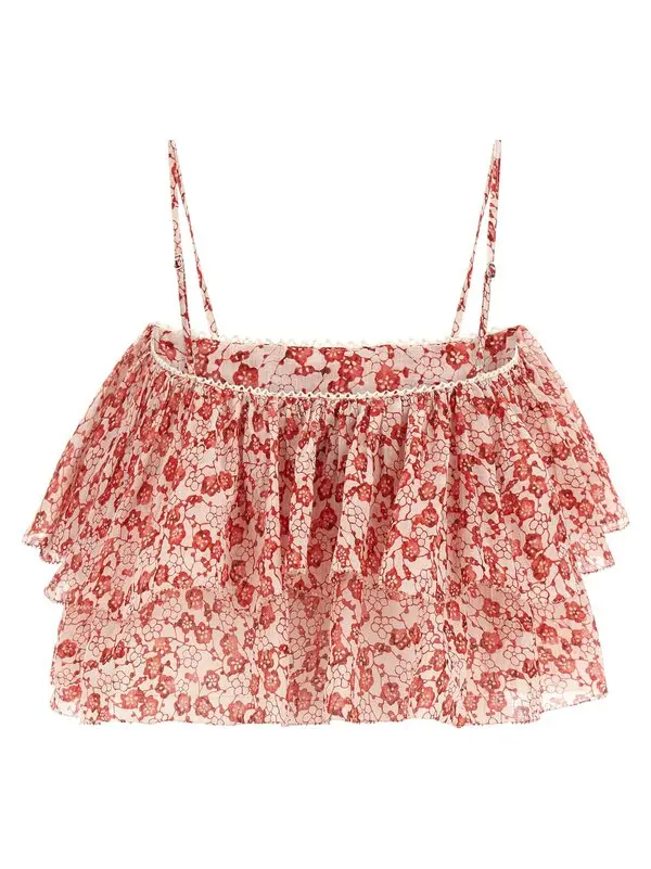 Isabel Marant Étoile Erisa Floral Crop Top - Red