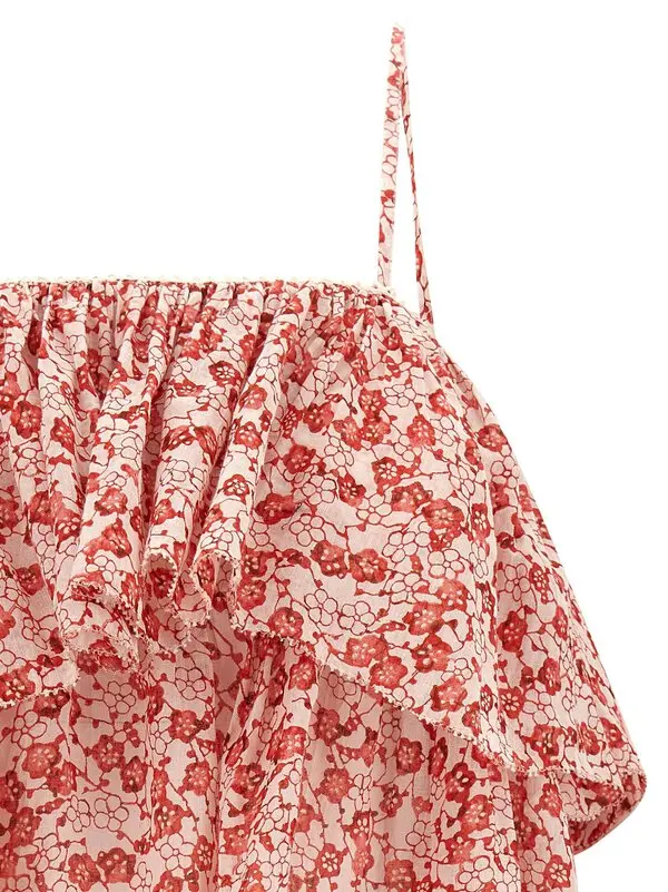 Isabel Marant Étoile Erisa Floral Crop Top - Red