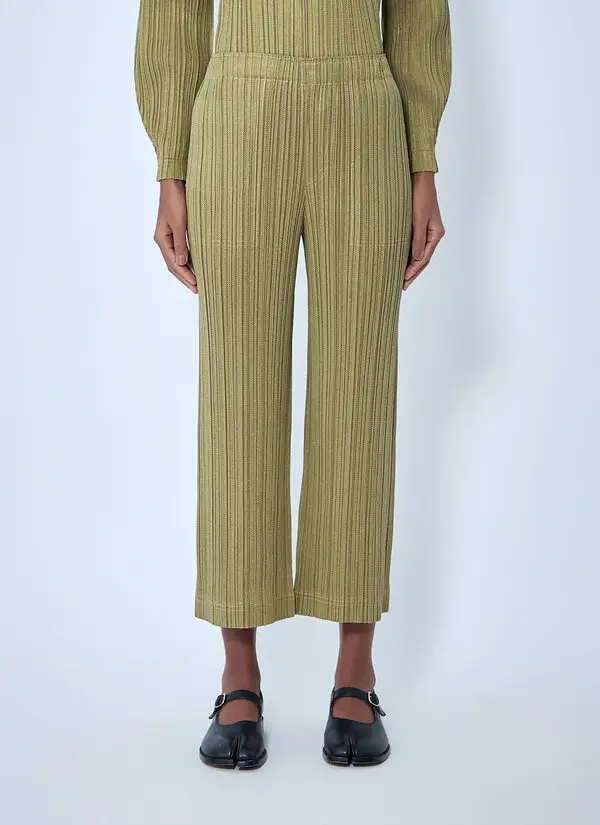 Issey Miyake Ribbed Knit Pants - Yellow