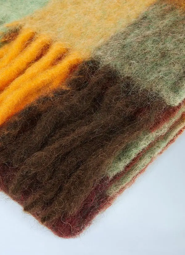 Acne Studios Fringed Check Scarf