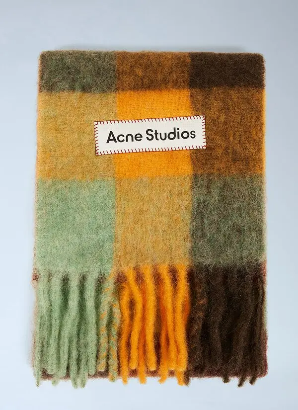 Acne Studios Fringed Check Scarf - Multicolor