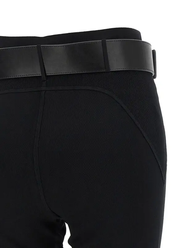 SELF-PORTRAIT Leggings With Stirrup And Belt - Black