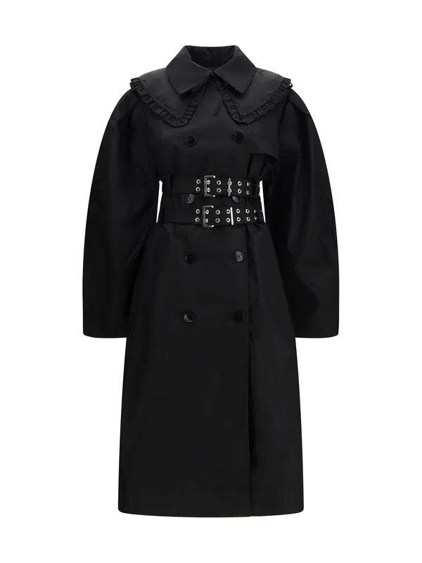 GANNI Belted Double-breasted Coat