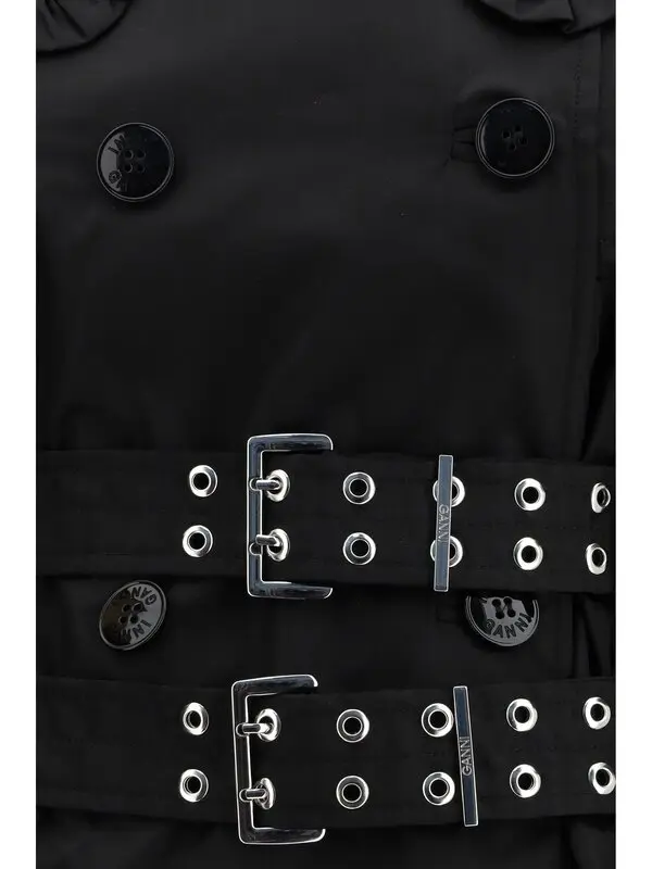 GANNI Belted Double-breasted Coat