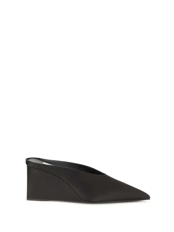 Alaïa Satin Wedge Mules - Black
