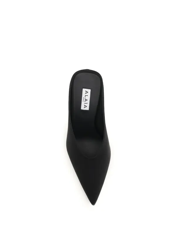 Alaïa Satin Wedge Mules