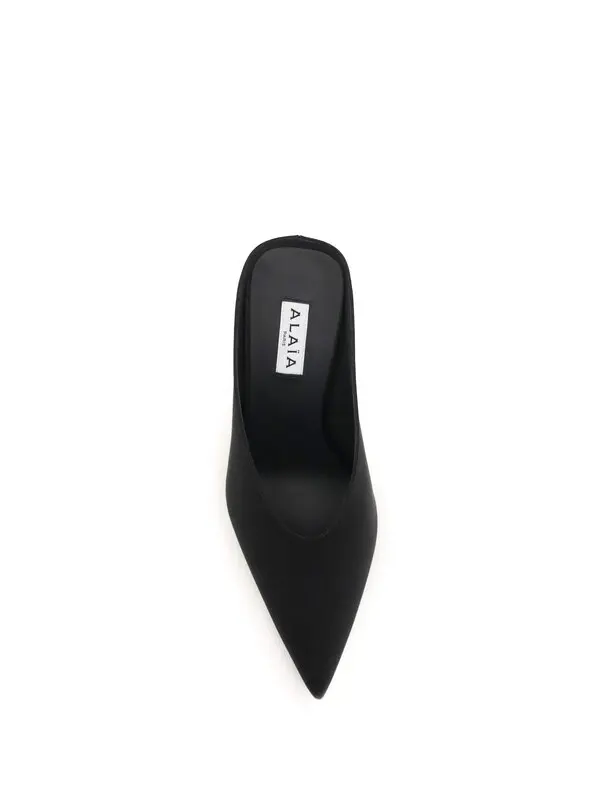 Alaïa Satin Wedge Mules