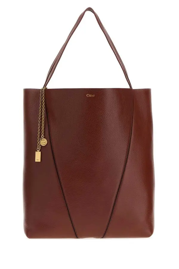 Chloé Caramel Leather Large Spin Shopping Bag