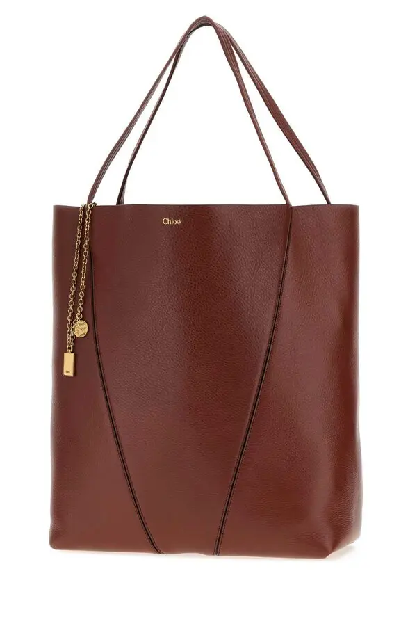 Chloé Caramel Leather Large Spin Shopping Bag