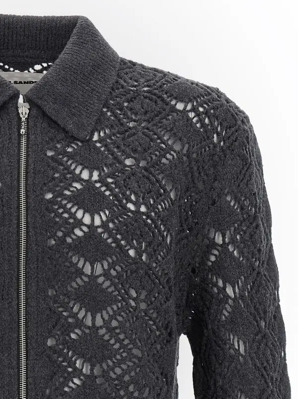 JIL SANDER Openwork Wool Cardigan