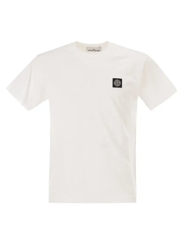 Stone Island Slim Fit T-shirt With Compass Patch - White