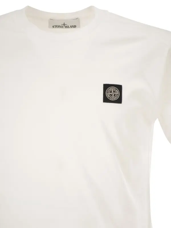 Stone Island Slim Fit T-shirt With Compass Patch - White