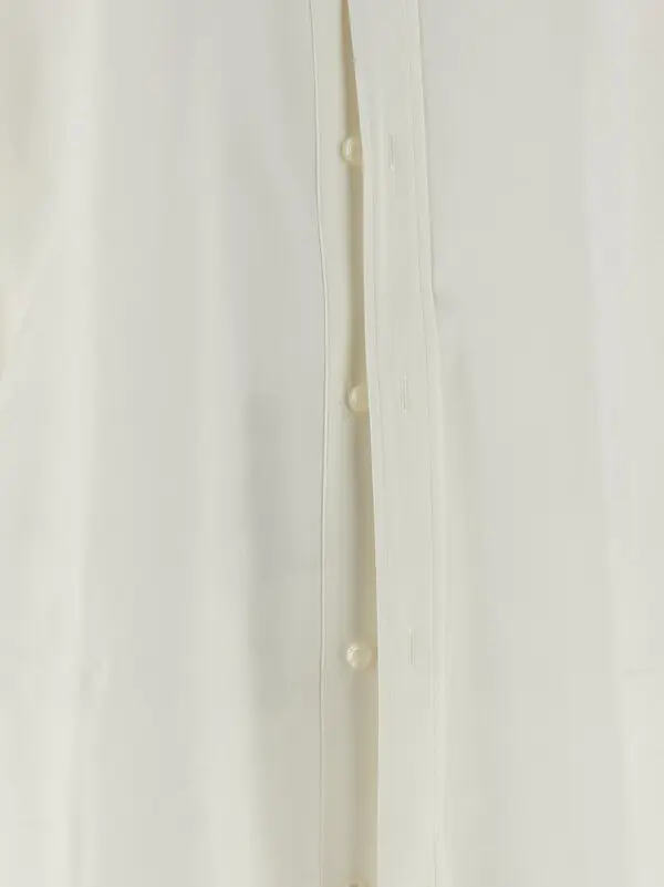 Balenciaga Asymmetrical Silk Satin Wrap Shirt - White