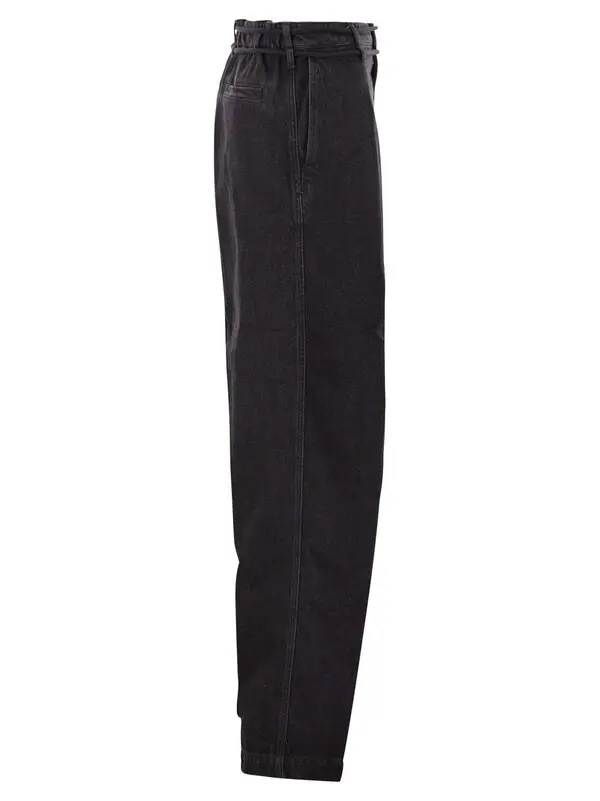 Sportmax Capsula Denim Trousers With Belt - Black