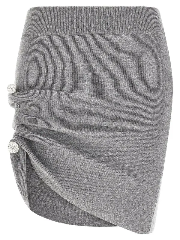 Giuseppe Di Morabito Jewel Pin Skirt - Gray