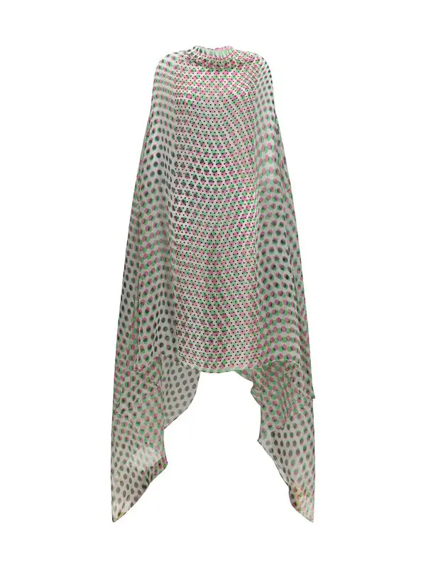 Dries Van Noten Polka-dot Cape Dress