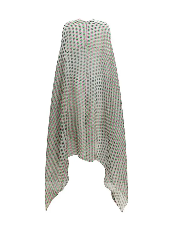 Dries Van Noten Polka-dot Cape Dress
