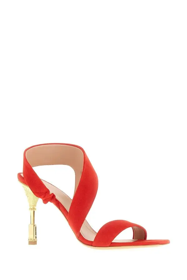 Balmain Suede High Heel Mules