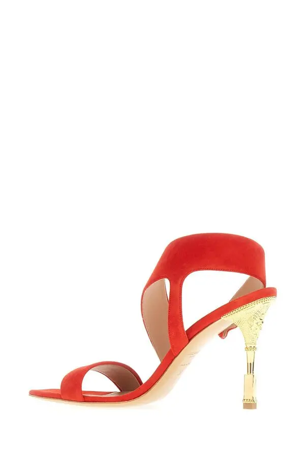 Balmain Suede High Heel Mules