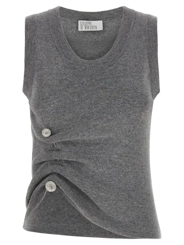 Giuseppe Di Morabito Jewel Brooch Top - Gray