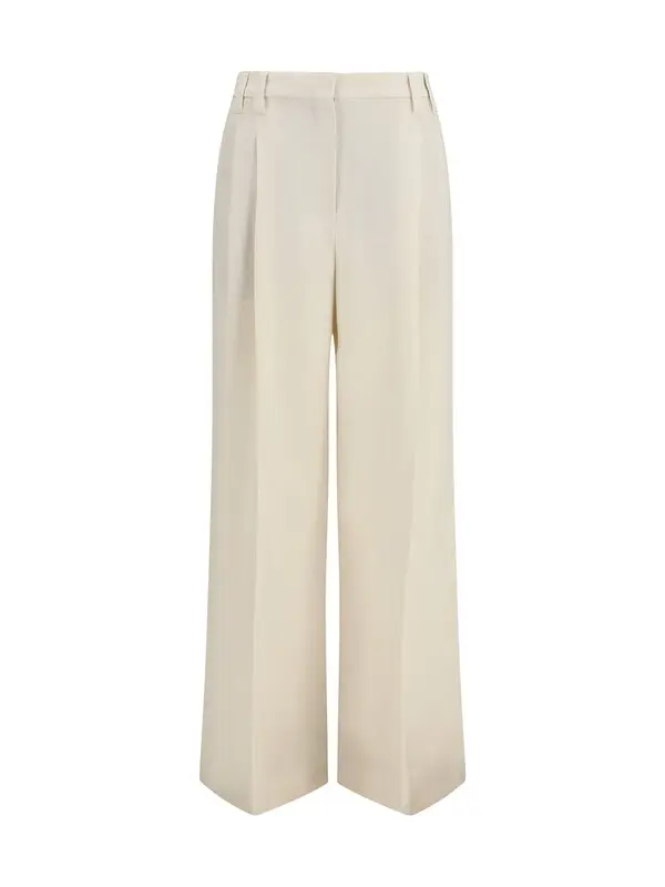 Brunello Cucinelli Wide Leg Pants - Cream