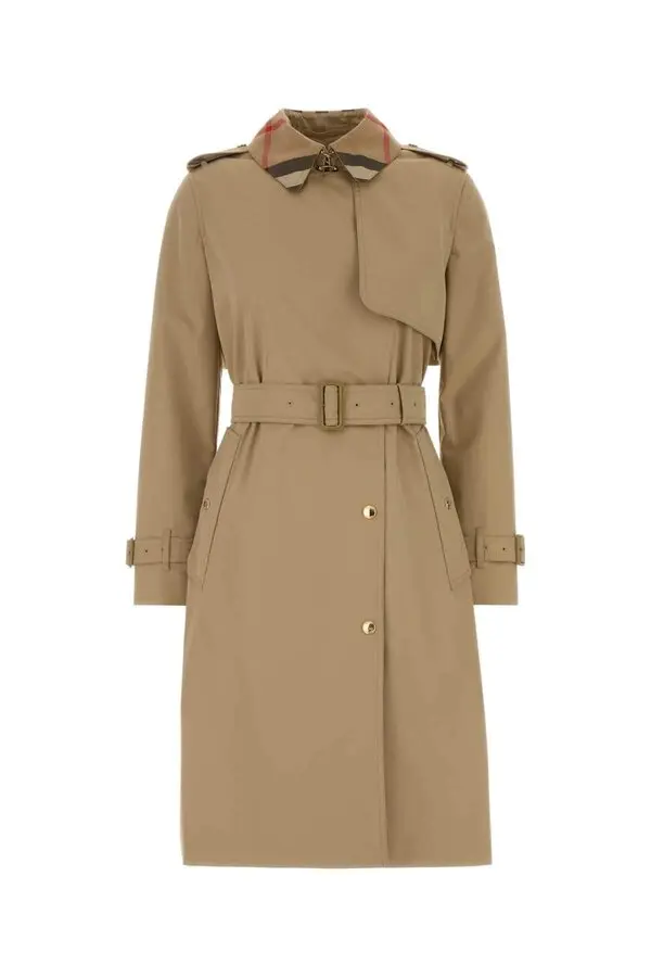 Burberry Cotton Trench Coat - Brown