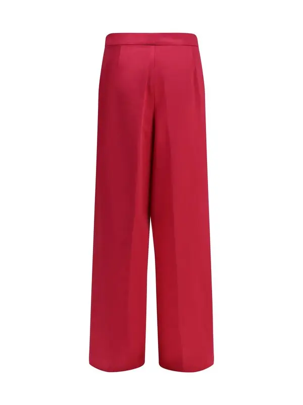 Dries Van Noten Wide Pleated Pants In Washed Cotton And Acetate - Pink
