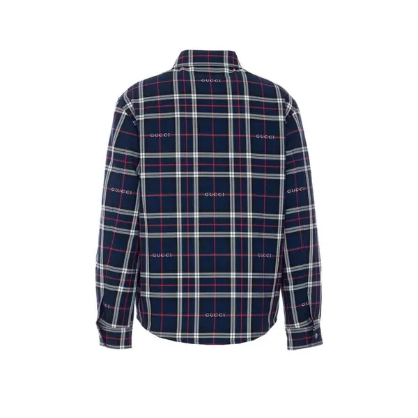 Gucci Logo Tartan Padded Jacket
