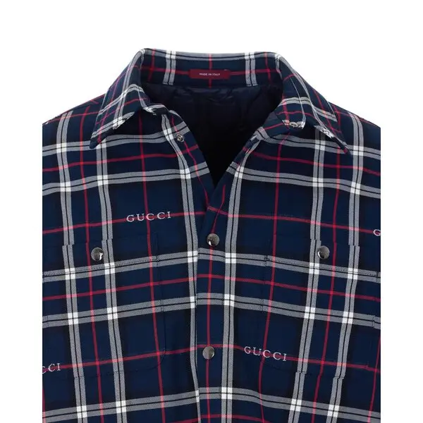 Gucci Logo Tartan Padded Jacket