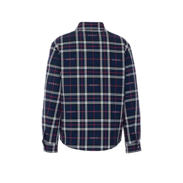 Gucci Logo Tartan Padded Jacket
