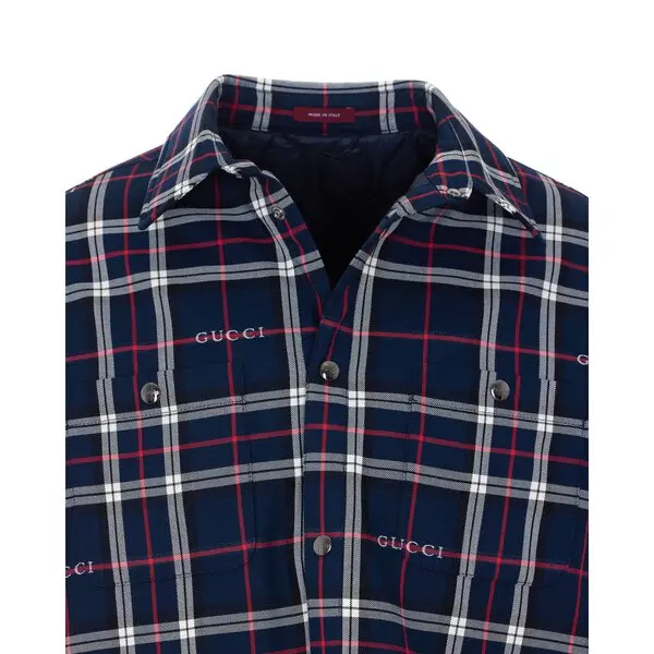 Gucci Logo Tartan Padded Jacket