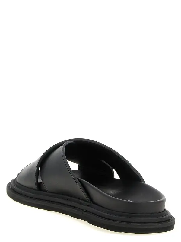 Moschino Leather Sabots With Logo