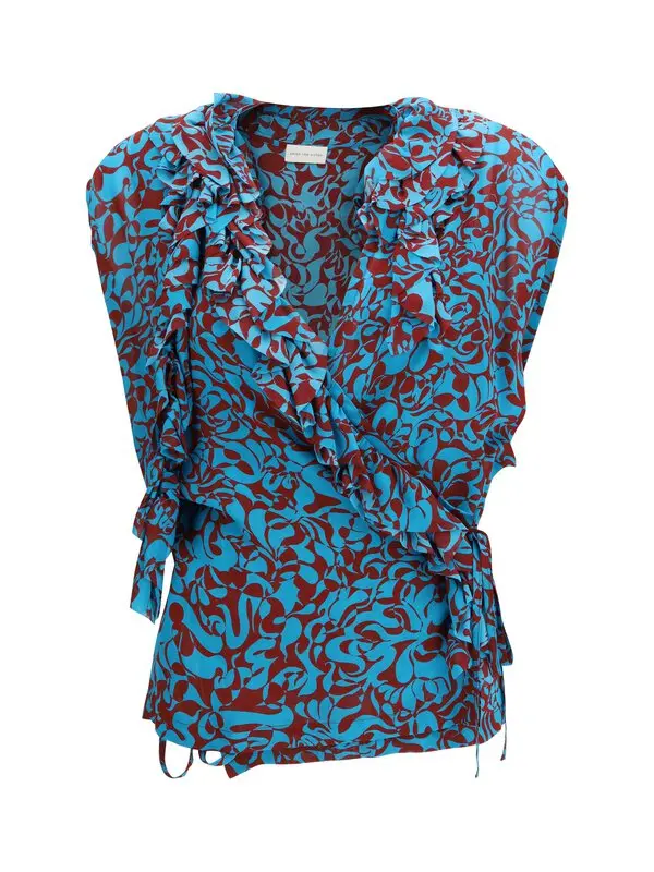 Dries Van Noten Printed Cotton Blouse - Multicolor