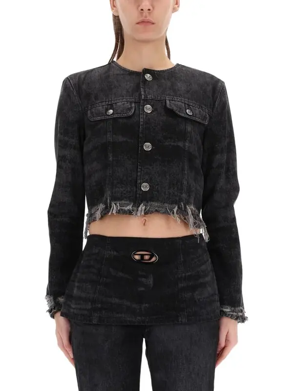 DIESEL® Cropped Hemp-blend Jacket - Black