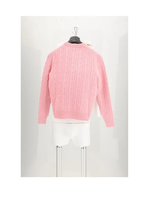 Dior Cashmere Intrecciato Knit Pullover - Pink