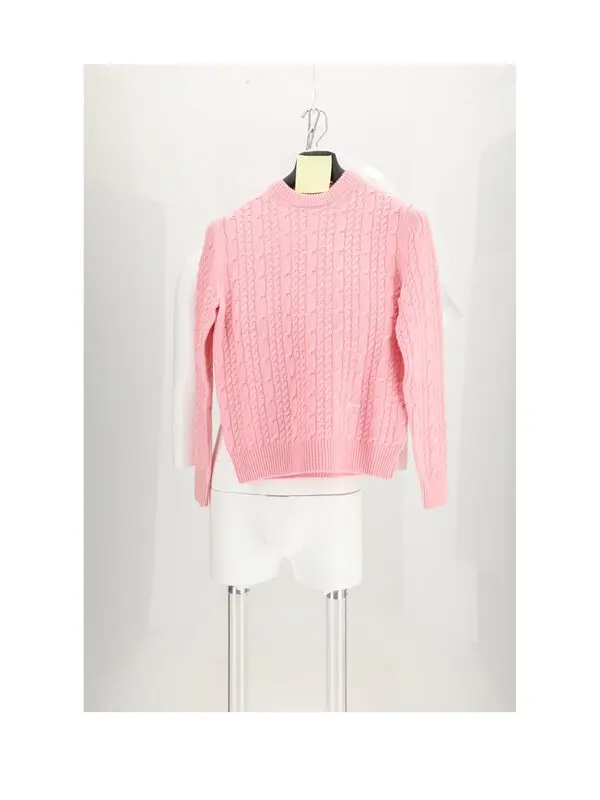 Dior Cashmere Intrecciato Knit Pullover - Pink