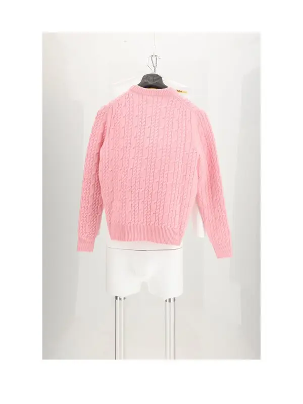 Dior Cashmere Intrecciato Knit Pullover - Pink