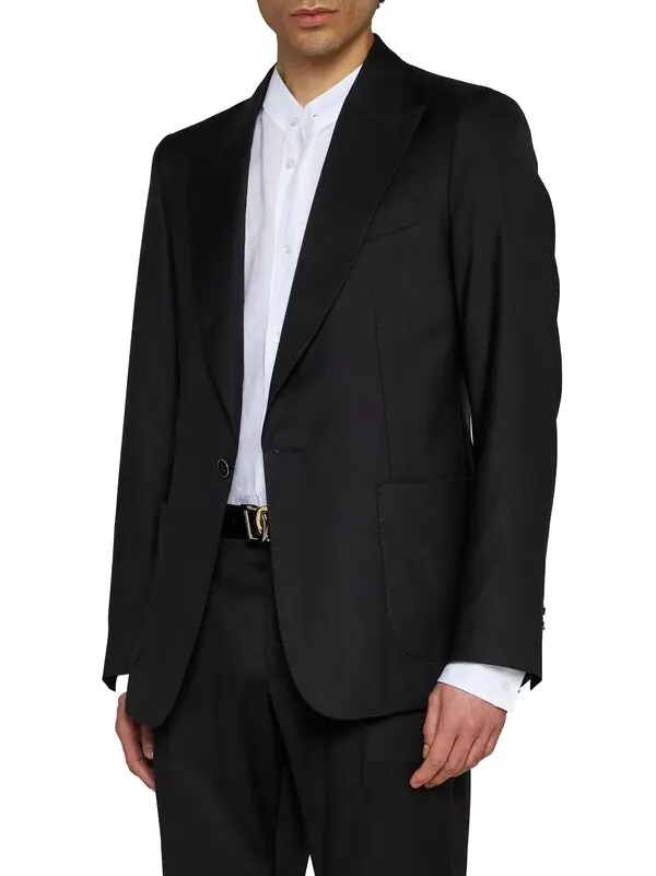 Dolce & Gabbana Black Wool And Silk Miami Single-breasted Blazer