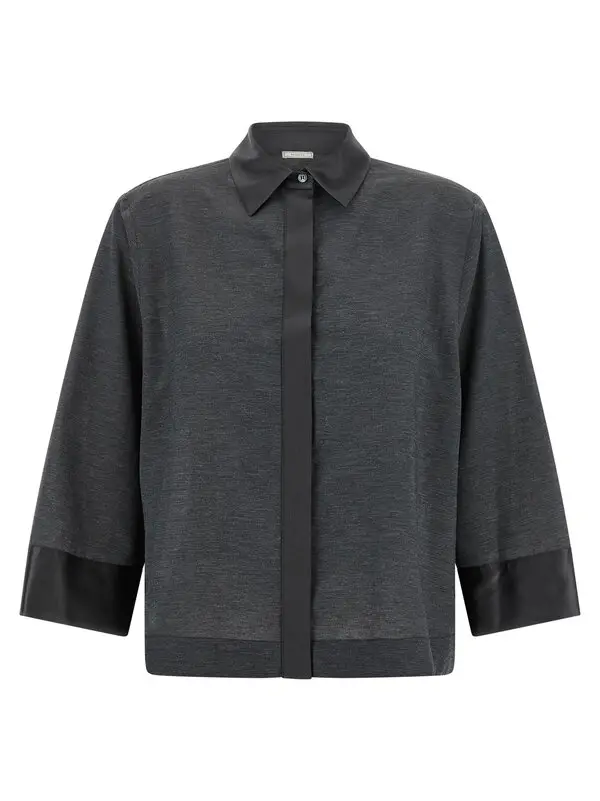Peserico Lyocell Organza Shirt - Gray