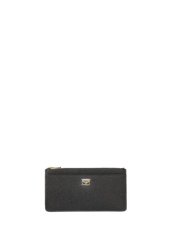 Dolce & Gabbana Large Black Dauphine Leather Card Case - Multicolor