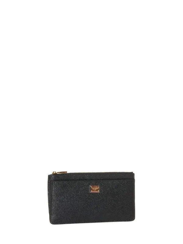 Dolce & Gabbana Large Black Dauphine Leather Card Case - Multicolor